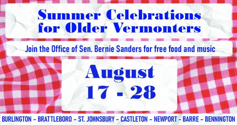 Summer Celebrations for Older Vermonters » Senator Bernie Sanders